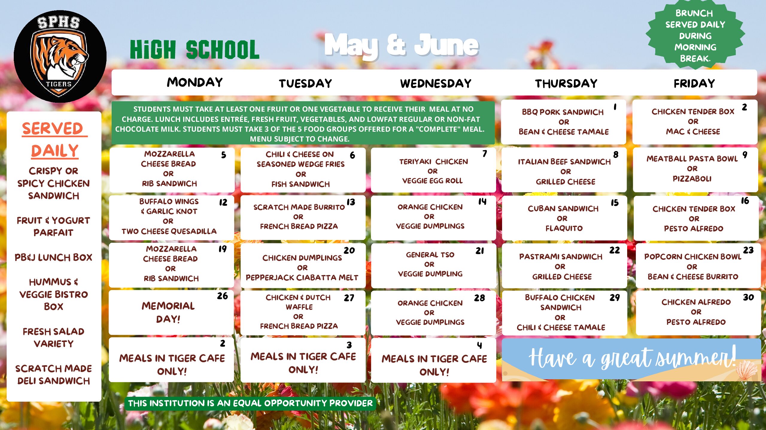 Menus | South Pasadena Unified School District